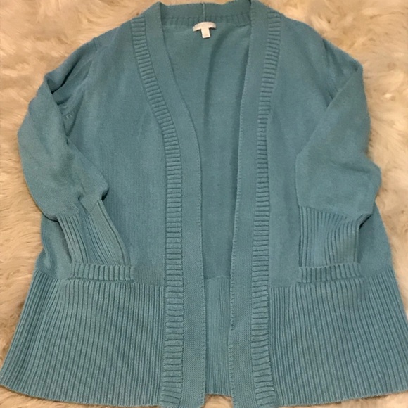 Talbots | Sweaters | Talbots Knit Open Cardigan Sweater With Pockets L ...